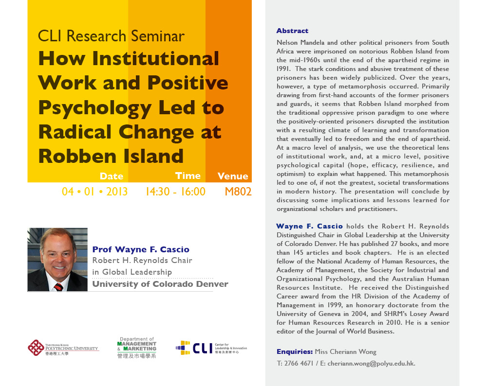 Centre for Leadership & Innovation (CLI), Department of Management and ...