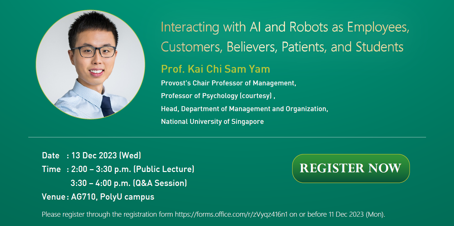 Public Lecture by Prof. Kai Chi Sam Yam – “Interacting with AI and ...