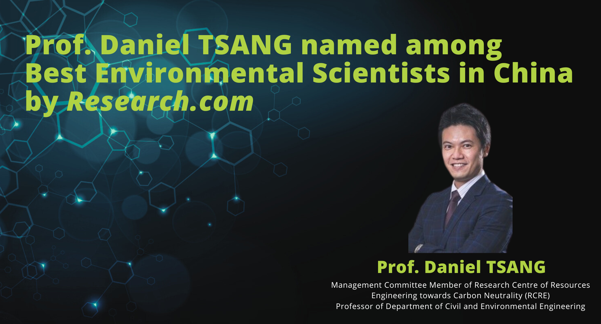 Prof. Daniel TSANG named among Best Environmental Scientists in China | PolyU Academy for ...