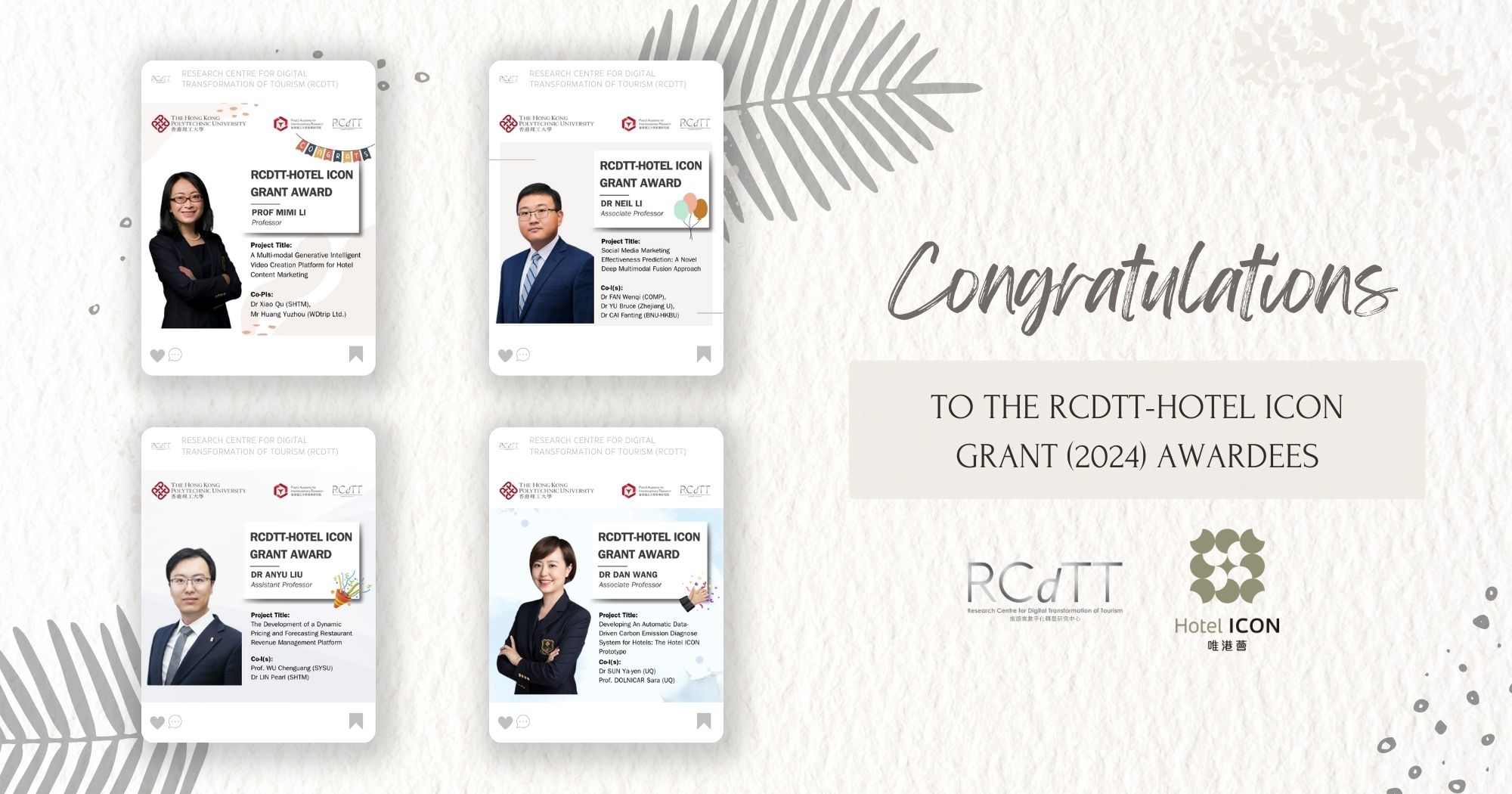Big Congratulations to Our RCDTT-Hotel ICON Grant (2024) Awardees ...