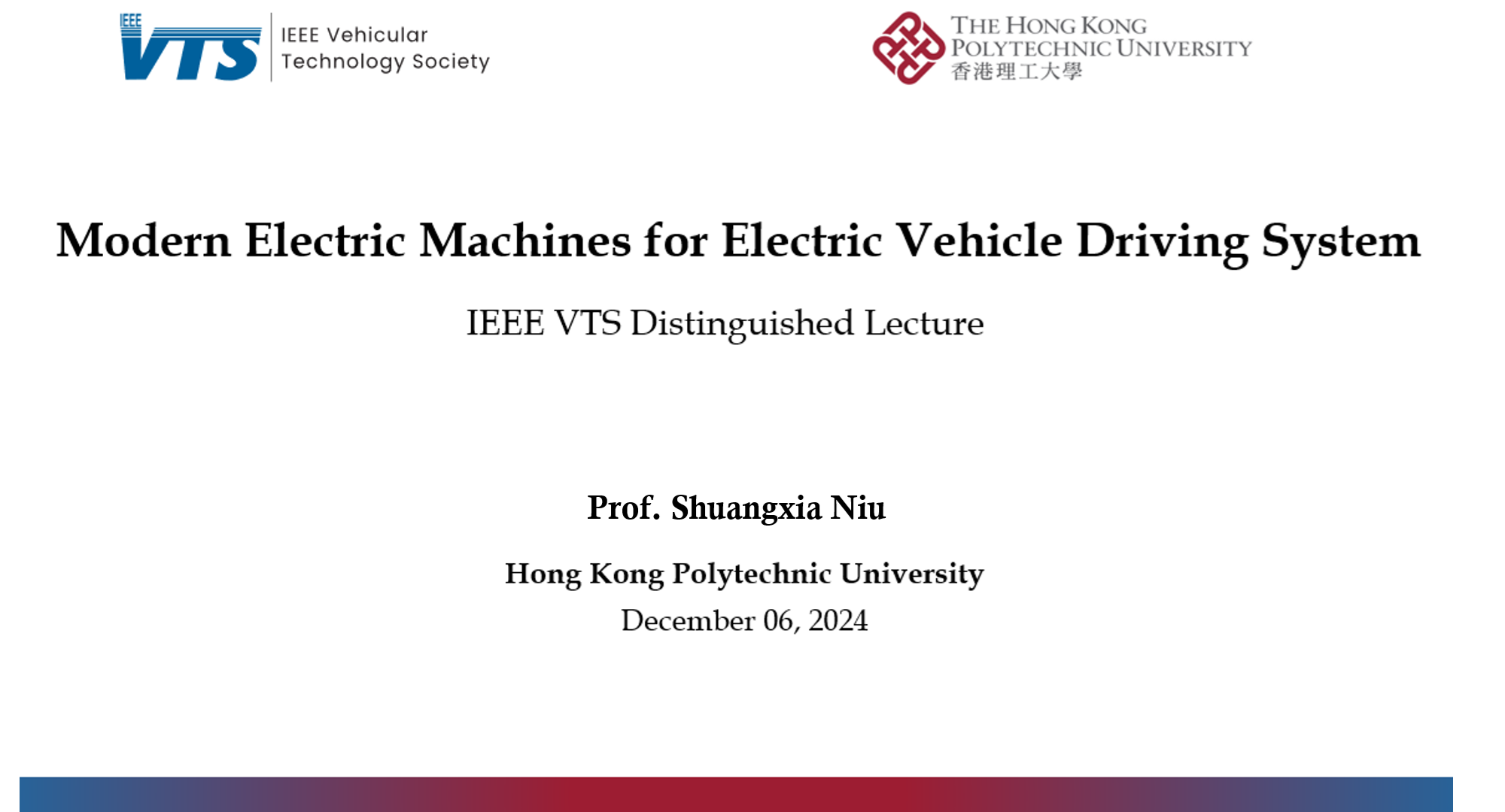 IEEE VTS Distinguished Lecture: Modern Electric Machines for Electric ...