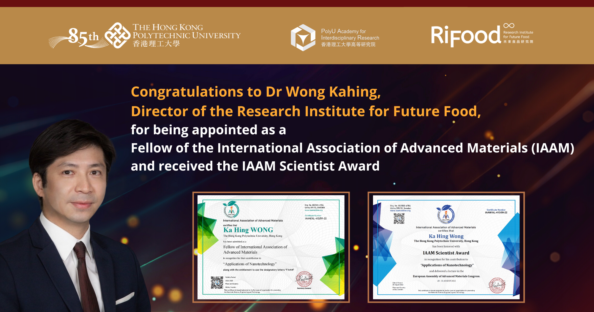 Congratulations to Dr WONG Ka-hing for being admitted as a Fellow of ...