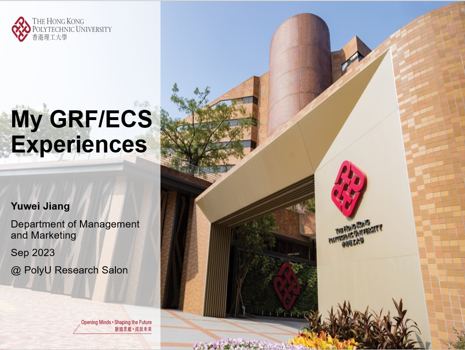 2023 Research Salon on Experience Sharing on Writing RGC GRF/ECS ...