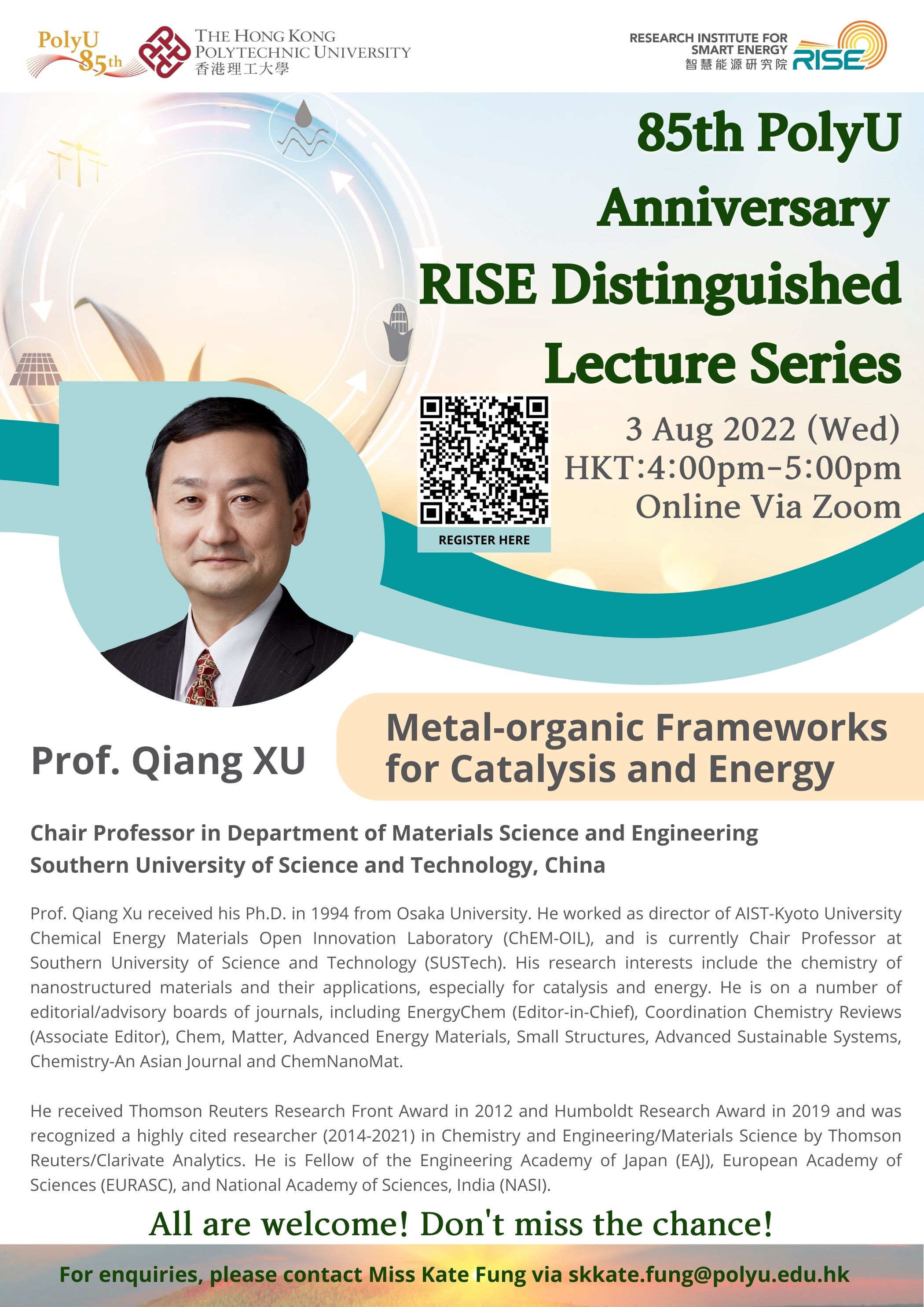 85th PolyU Anniversary RISE Distinguished Lecture Series | Otto Poon ...