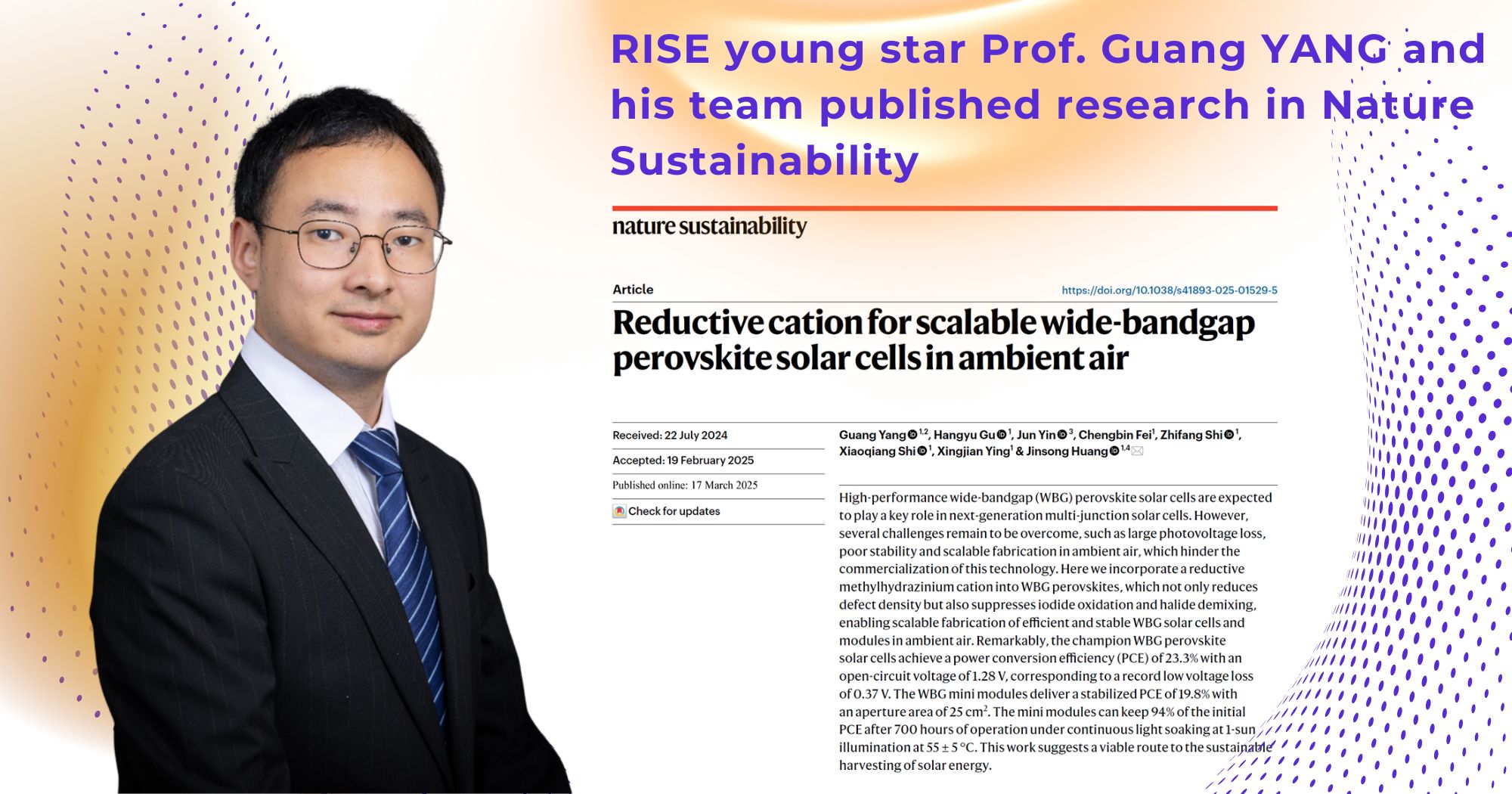 RISE young star Prof. Guang YANG and his team published research in ...