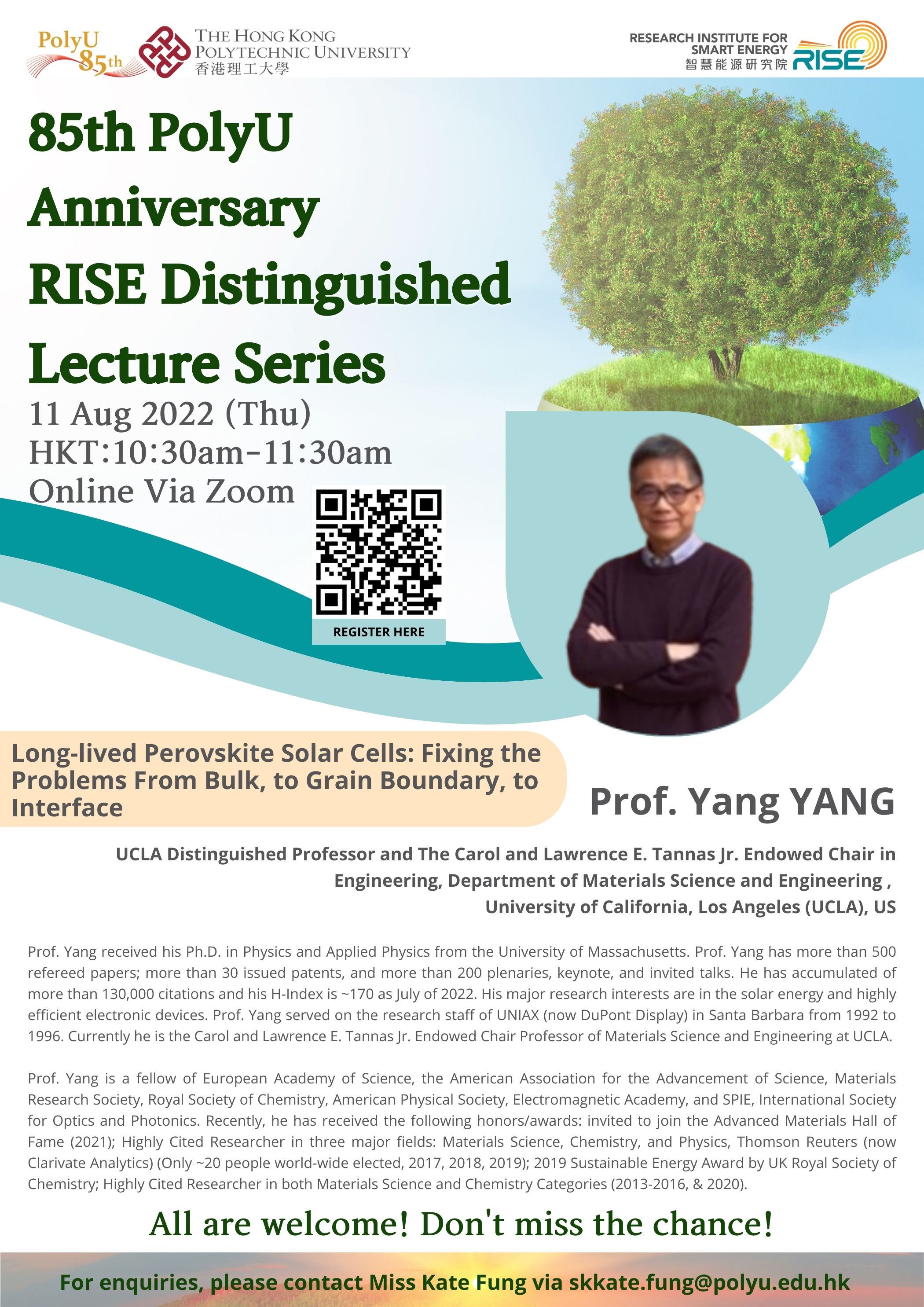 85th PolyU Anniversary RISE Distinguished Lecture Series | Otto Poon ...