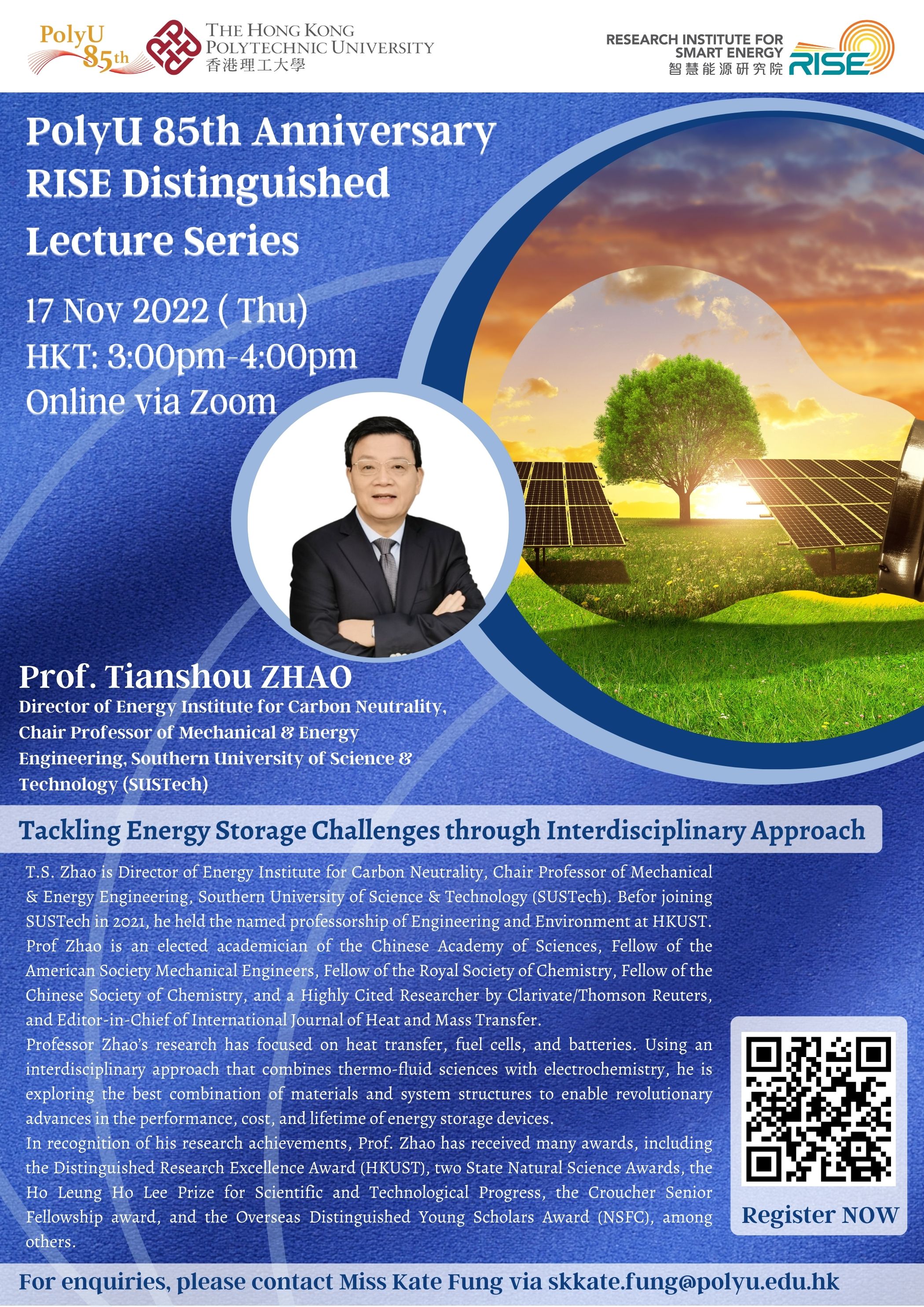 PolyU 85th Anniversary RISE Distinguished Lecture Series - Lecture of ...