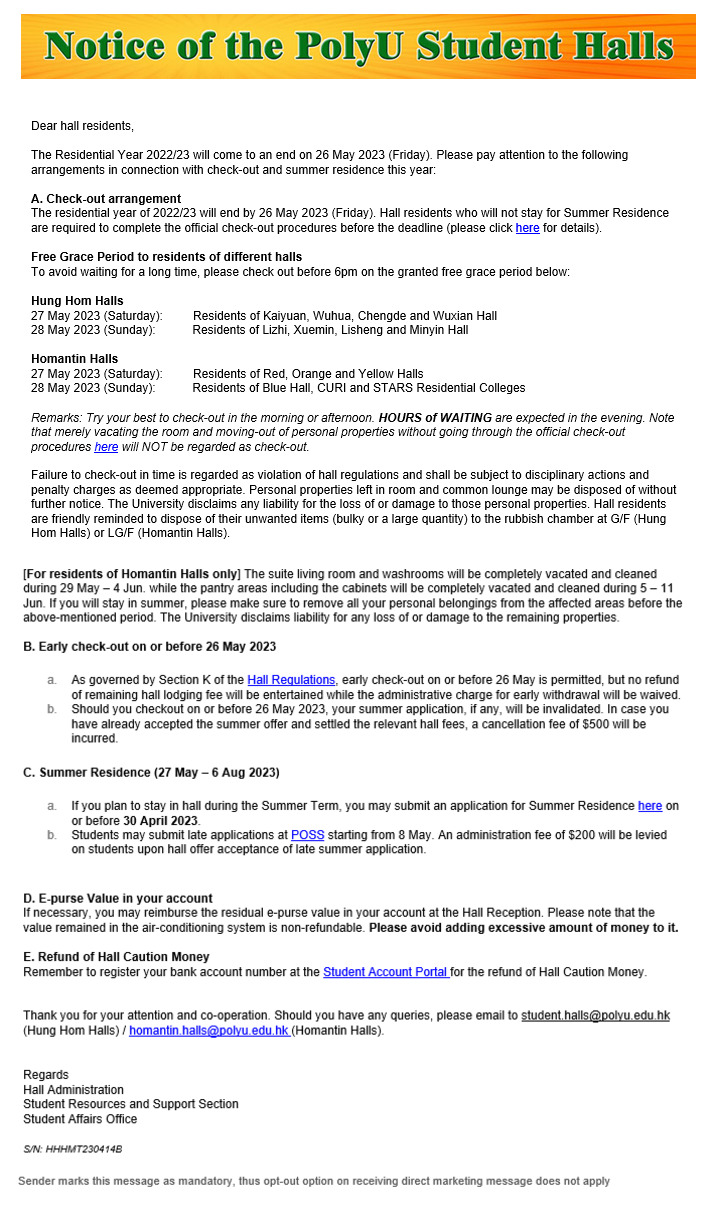 Homantin Halls | Student Affairs Office