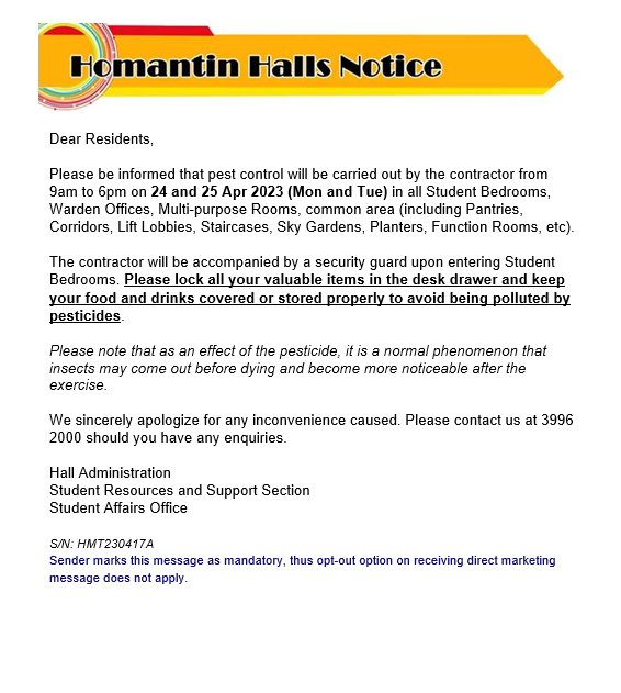 Homantin Halls | Student Affairs Office