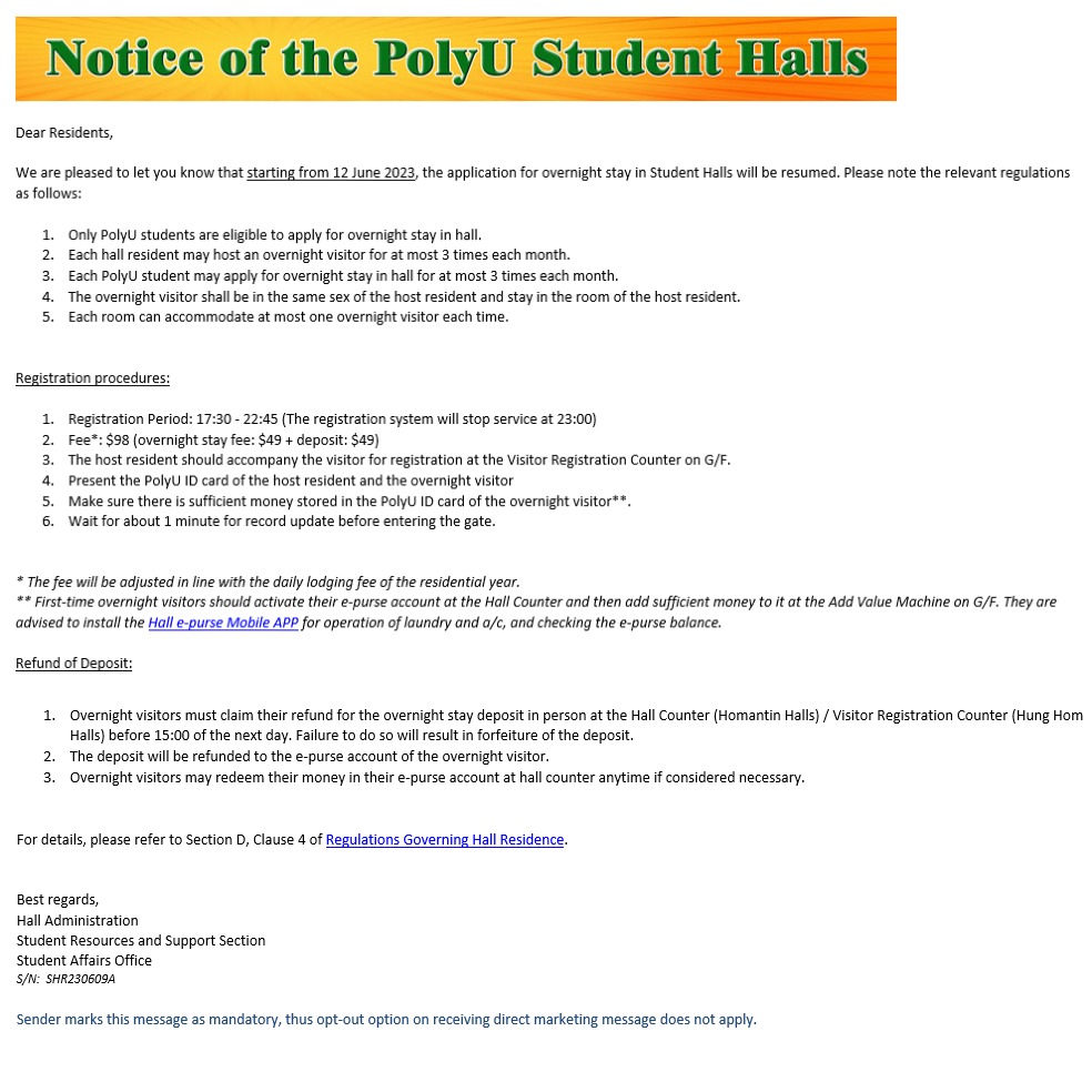 Homantin Halls | Student Affairs Office