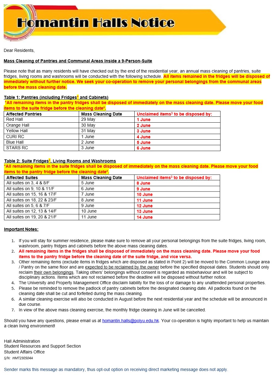 Homantin Halls | Student Affairs Office