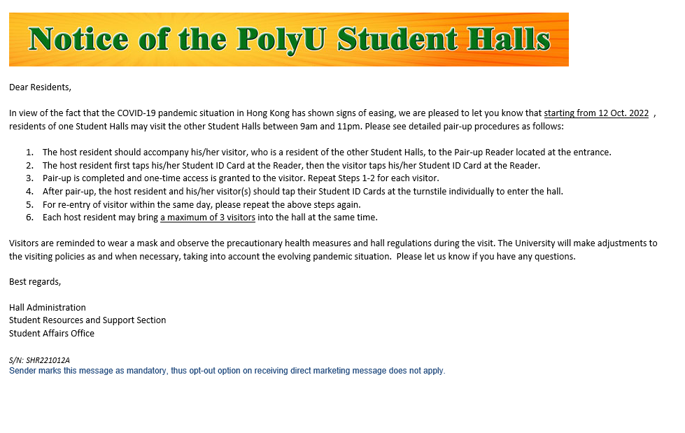 Homantin Halls | Student Affairs Office