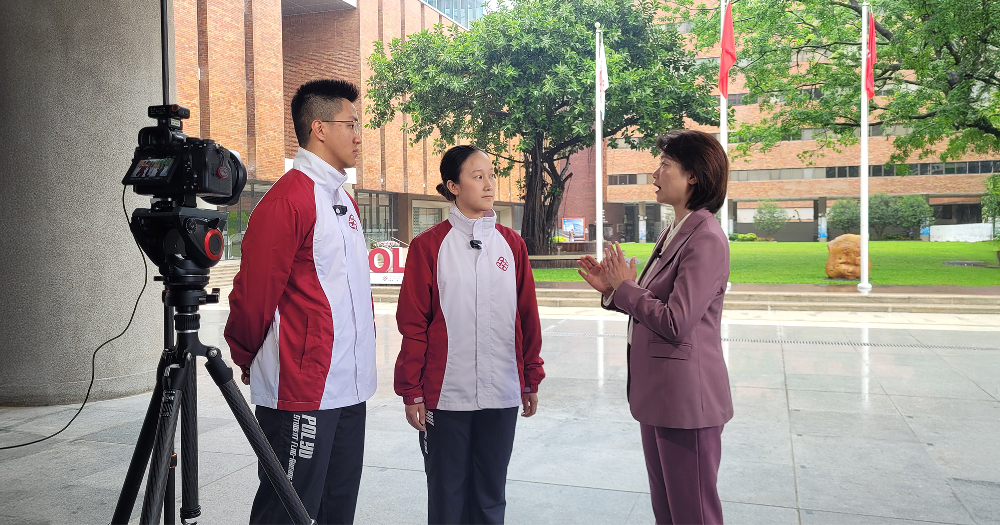 PolyU Student Flag-Raising Team Featured in Interview with China Media ...
