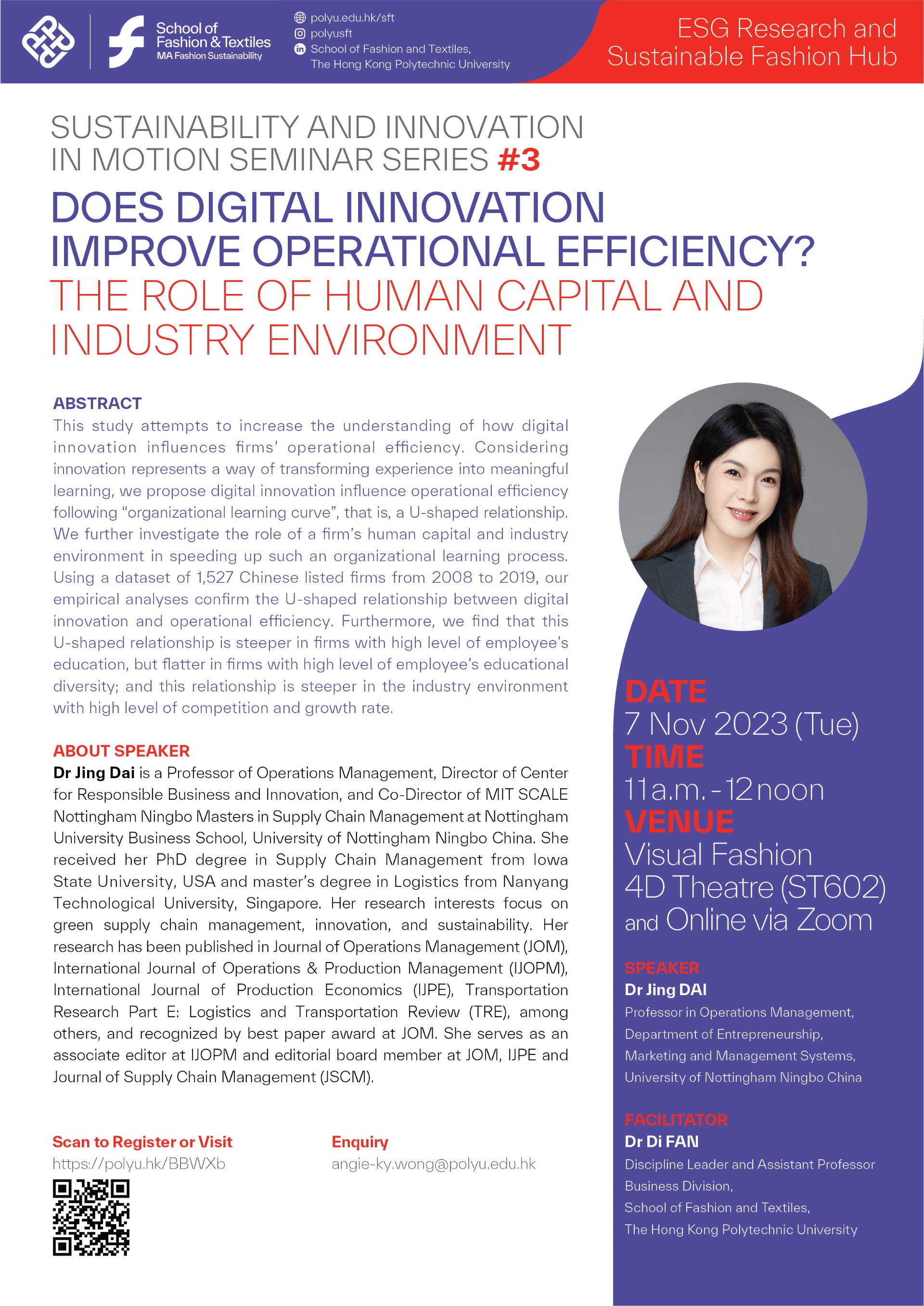 Sustainability and Innovation in Motion Seminar Series #3 | Does Digital Innovation Improve ...