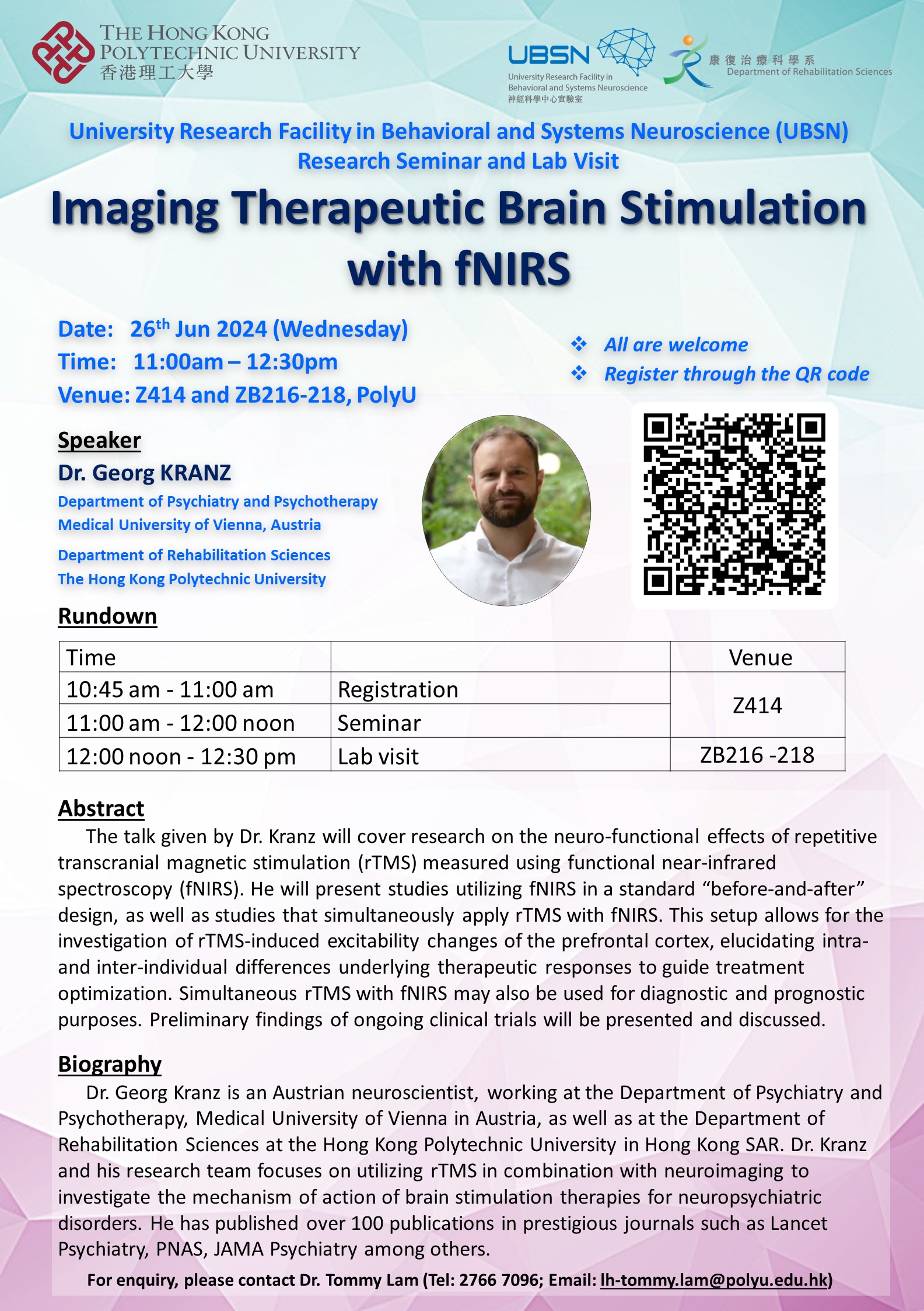 UBSN Research Seminar + Lab Visit: Imaging Therapeutic Brain Stimulation with fNIRS | UBSN