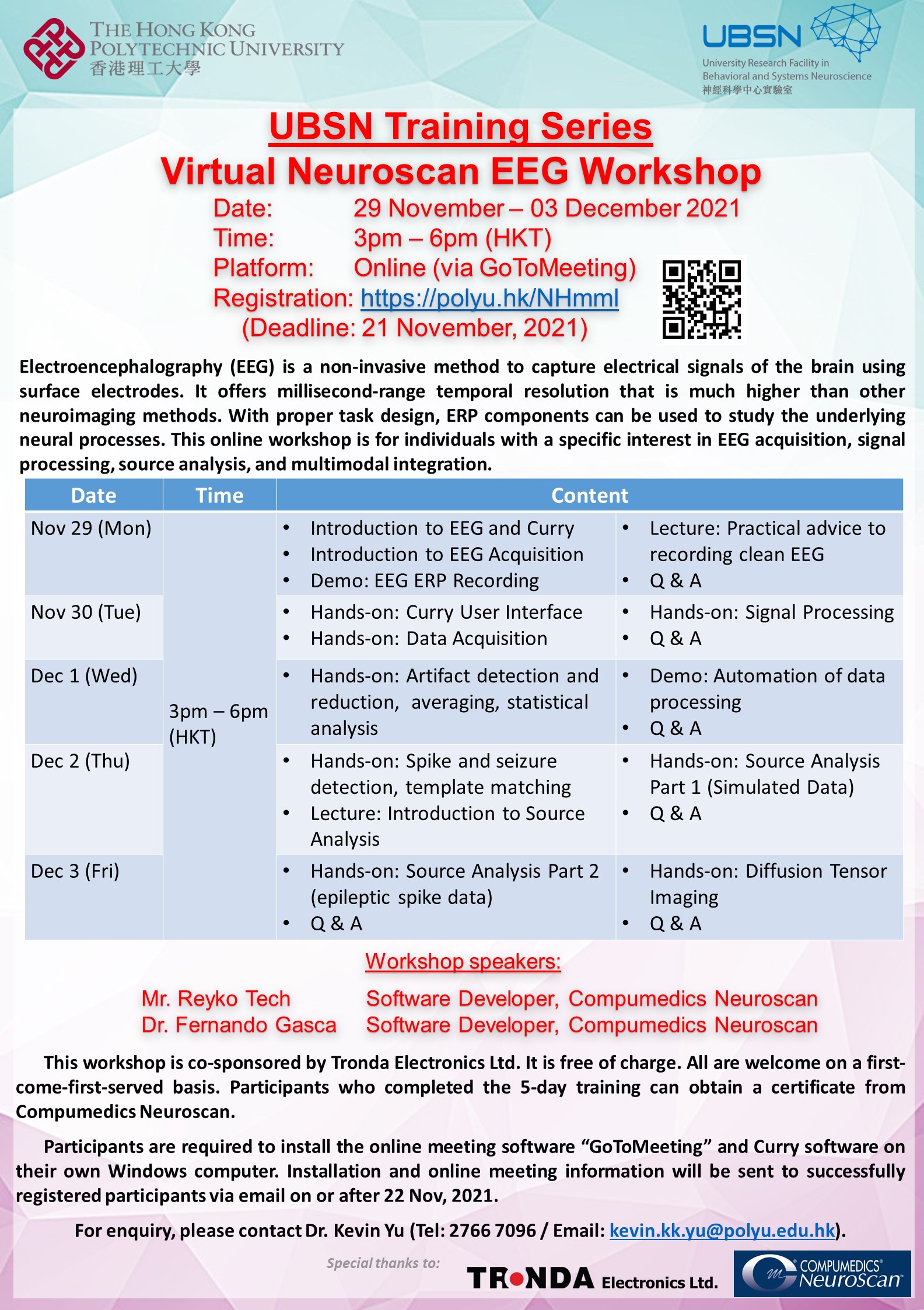 Virtual Neuroscan EEG Workshop | UBSN