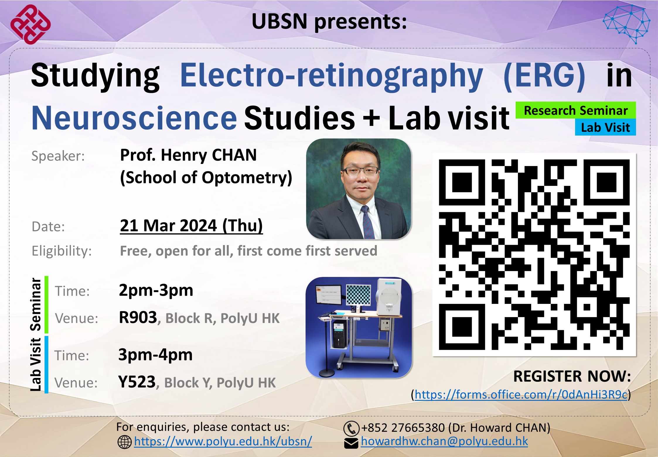 UBSN Research Seminar: Studying ERG in Neuroscience Studies and Lab VIsit | UBSN